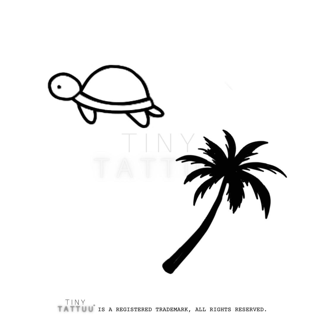 turtle palm tree temporary tattuu – Tiny Tattuu